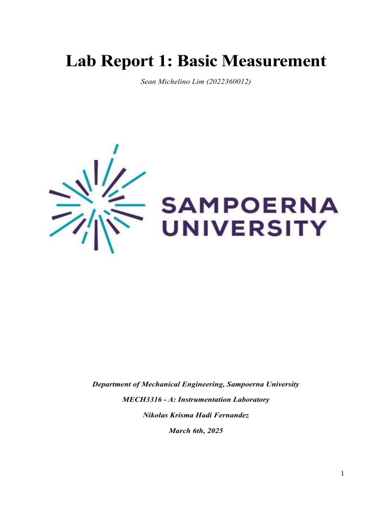 Basic Measurement Lab Report: Vernier & Micrometer Techniques