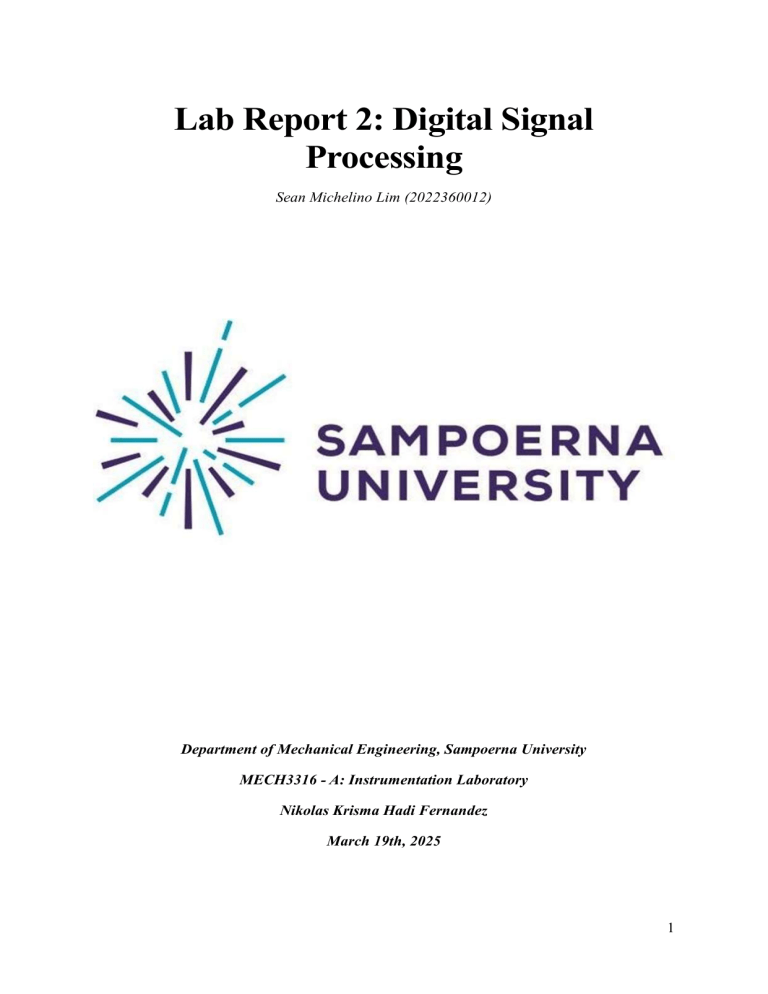 Digital Signal Processing Lab Report: Sound Wave Analysis