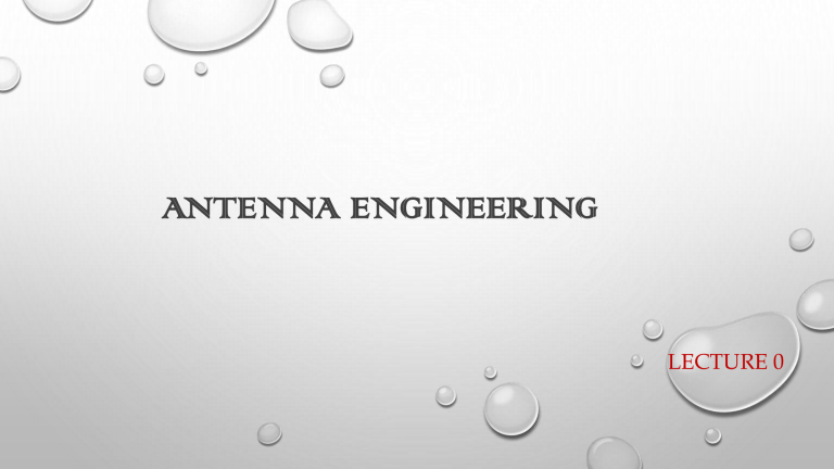 Antenna Engineering Course Lecture: Fundamentals & Design