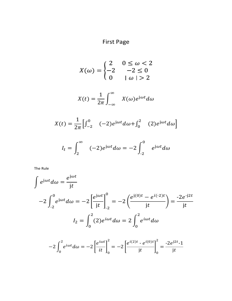 Fourier Transform Derivation: Calculating X(t)