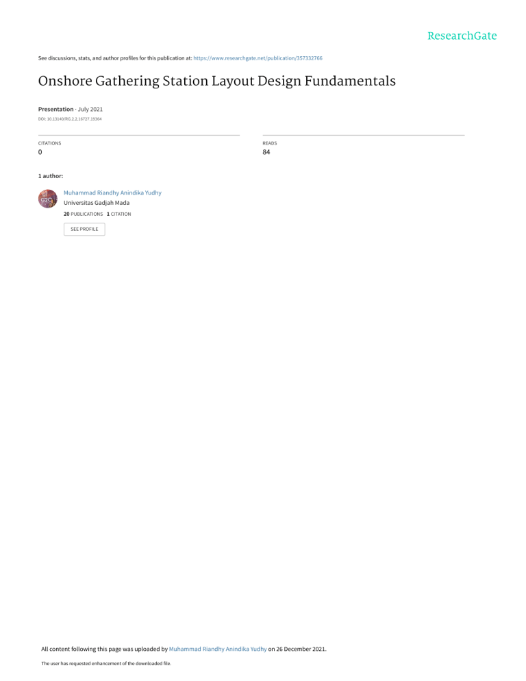 Onshore Gathering Station Layout Design Fundamentals