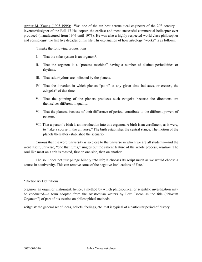 Arthur Young's Astrological Propositions Explained
