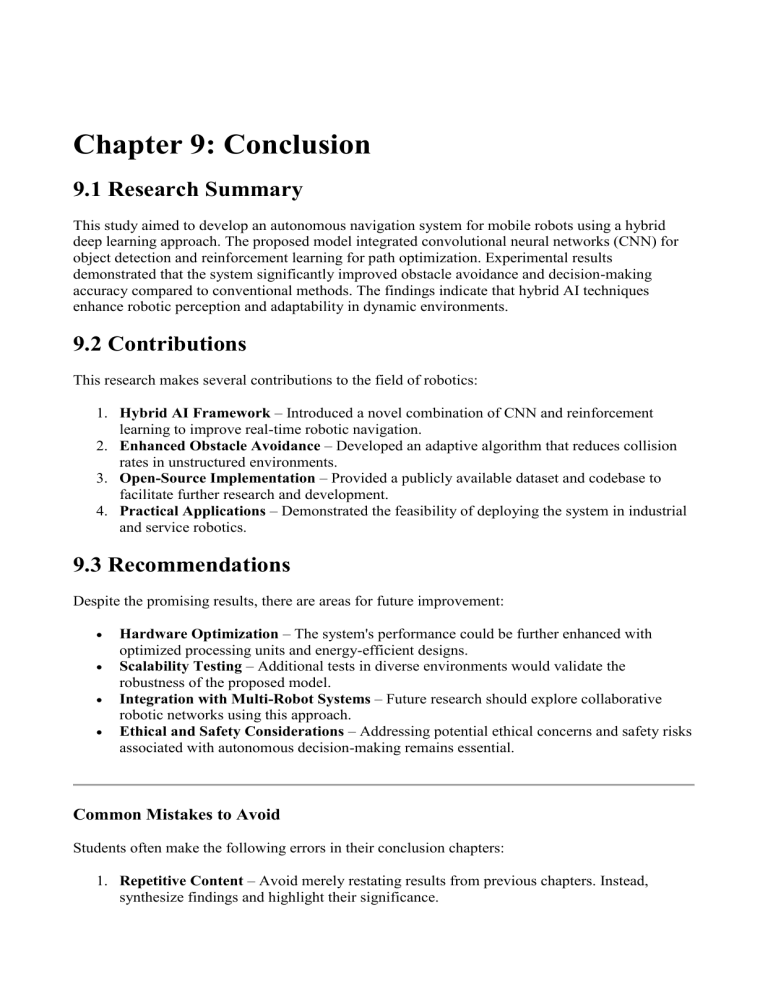 Robotics Navigation: Hybrid AI Conclusion