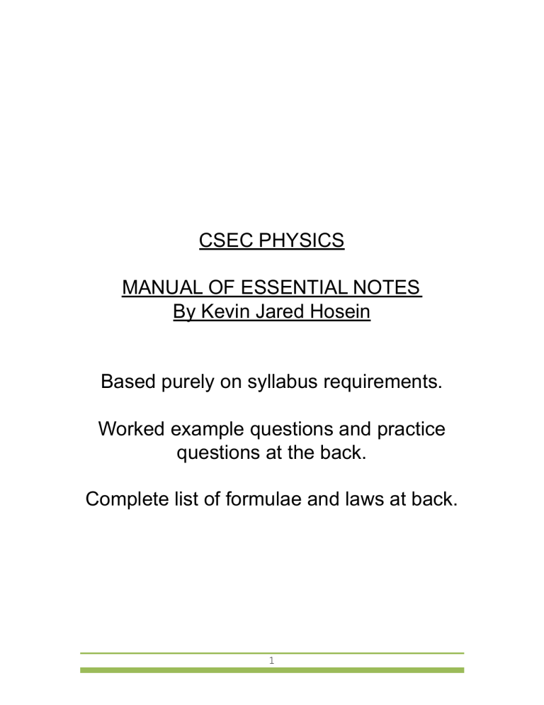 CSEC Physics: Measurements & Statics - Essential Notes