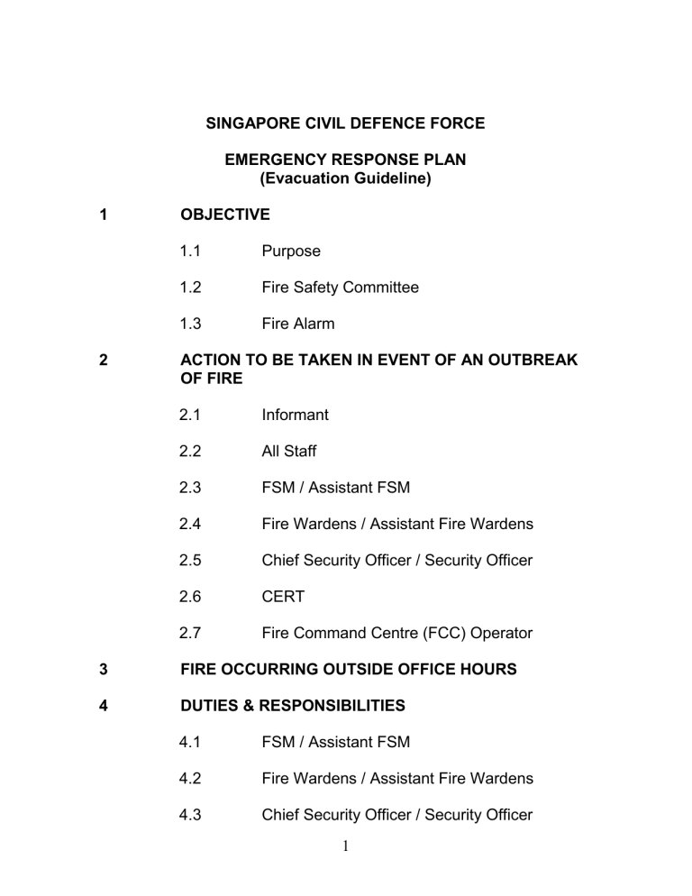 Emergency Response Plan: Evacuation Guidelines