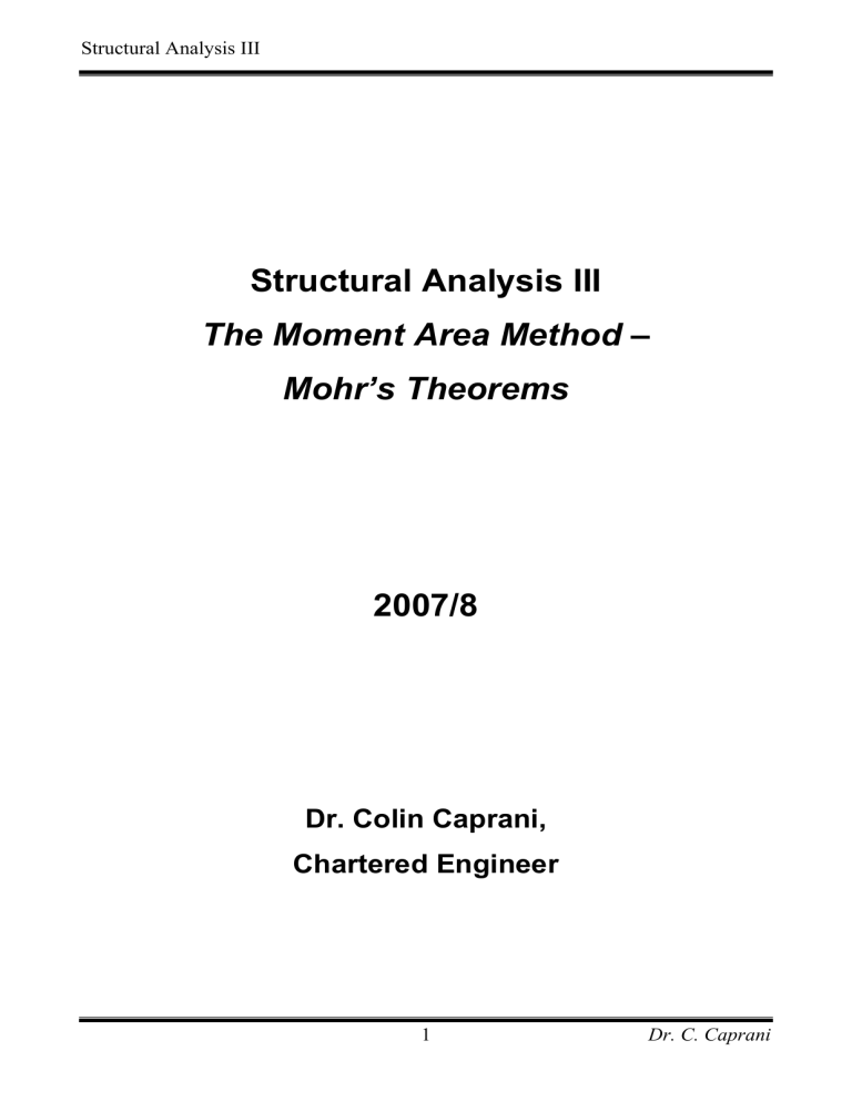 Moment Area Method & Mohr's Theorems: Structural Analysis