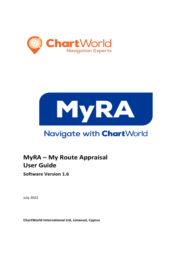 MyRA 1.6 User Guide: Route Appraisal Software
