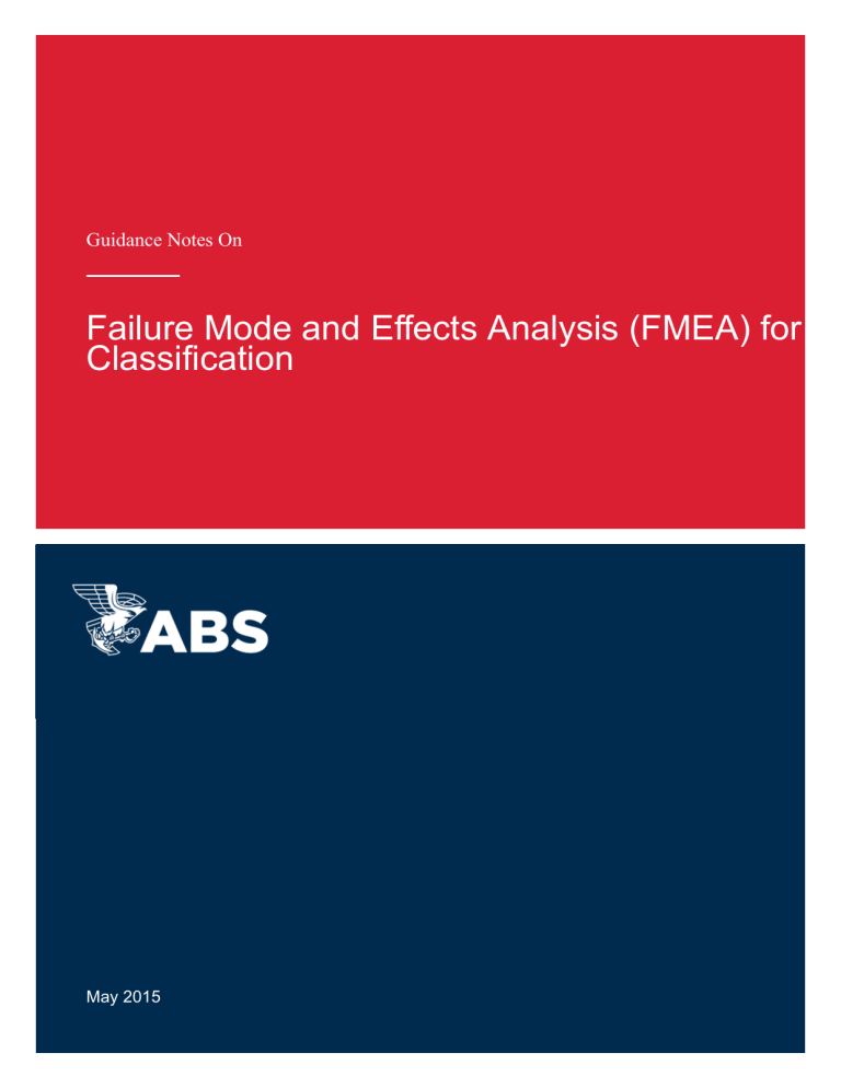 FMEA Guidance Notes for Classification