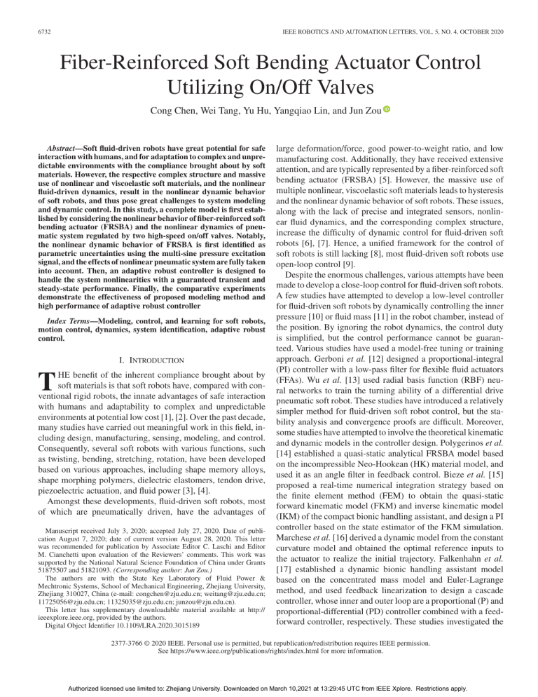Soft Robot Actuator Control: Modeling & Adaptive Robust Control