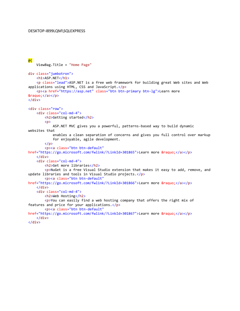 ASP.NET Web Page Code Snippets