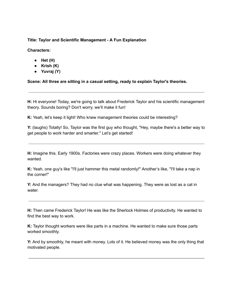 Taylor & Scientific Management: A Fun Explanation