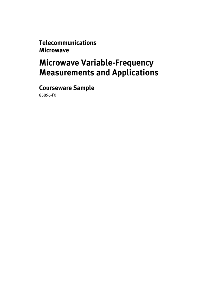 Microwave Variable-Frequency Measurements Courseware