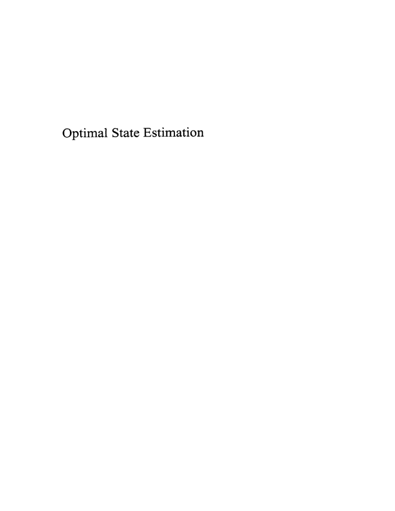 Optimal State Estimation Kalman And Nonlinear Approaches