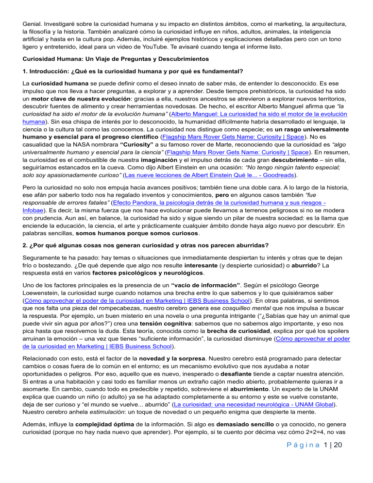 Curiosidad Humana: Un Viaje de Preguntas y Descubrimientos