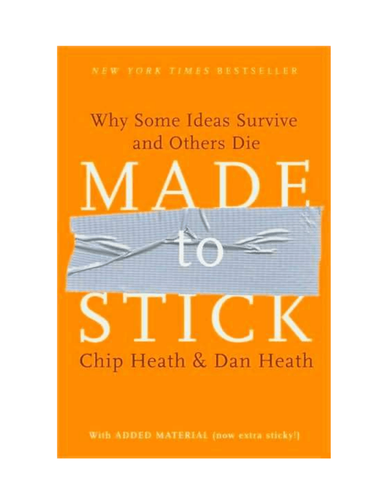 Made to Stick: Making Ideas Memorable