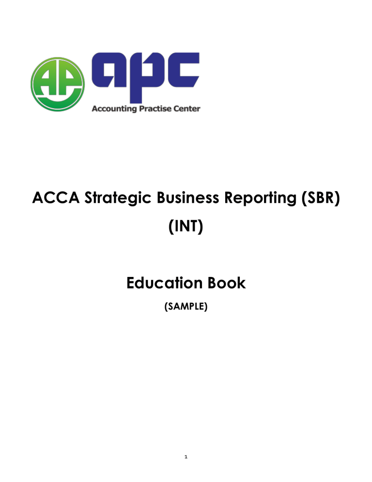 ACCA SBR Education Book (Sample) - IFRS Exam Prep