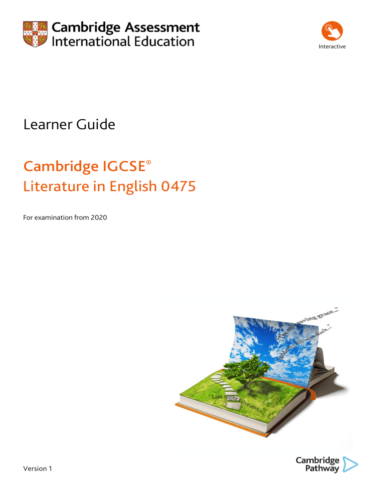 IGCSE Literature in English Learner Guide