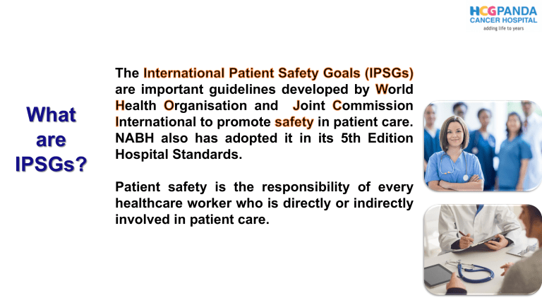 International Patient Safety Goals (IPSGs) Presentation