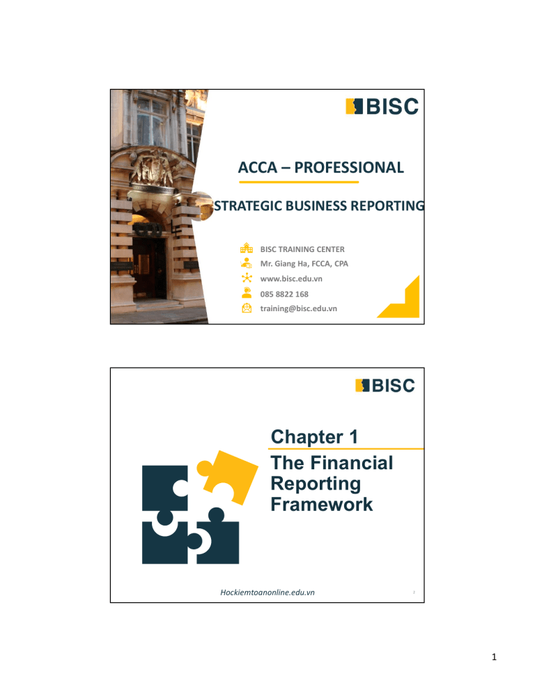 Financial Reporting Framework: ACCA Strategic Business Reporting
