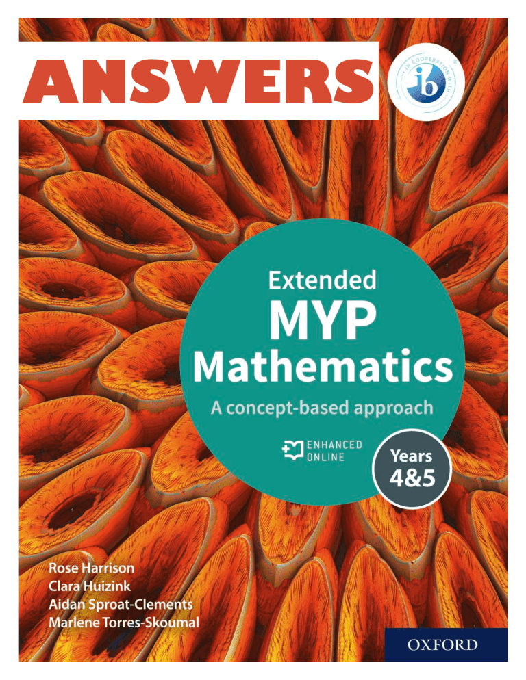 Extended MYP Mathematics Answers: Years 4 & 5