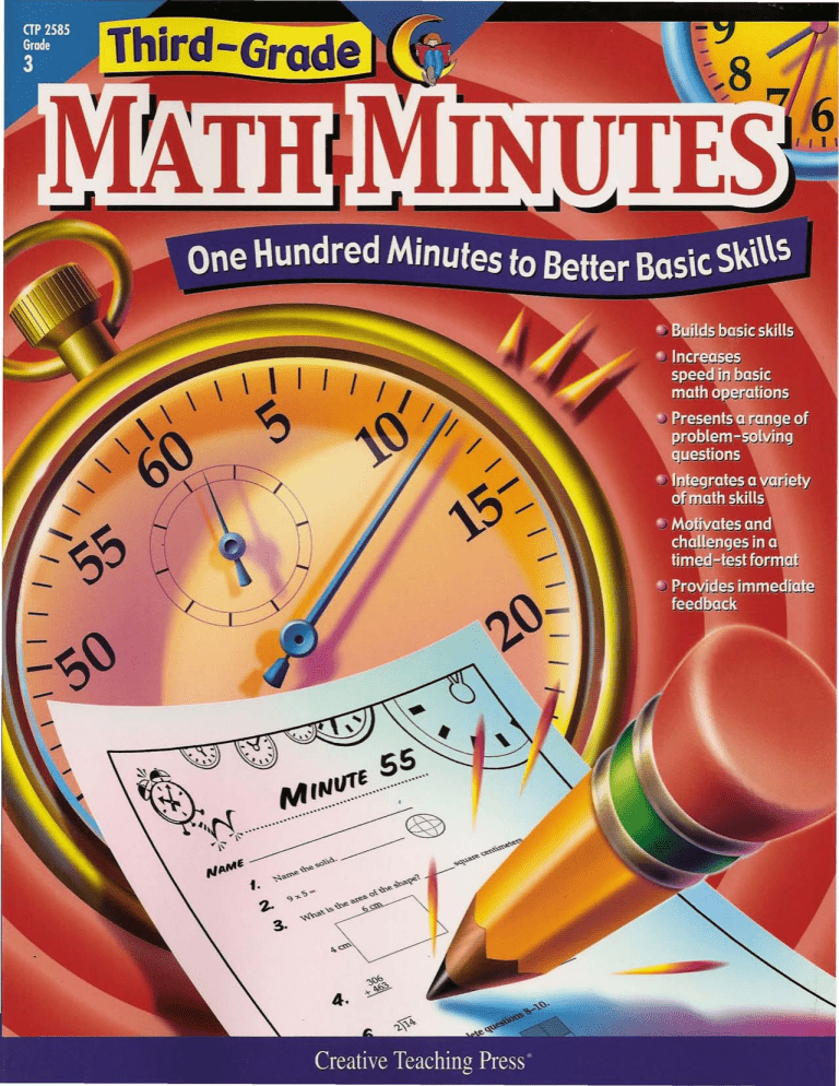 Third Grade Math Minutes: Basic Skills Workbook