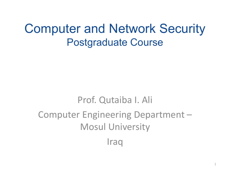 Computer & Network Security Course Presentation