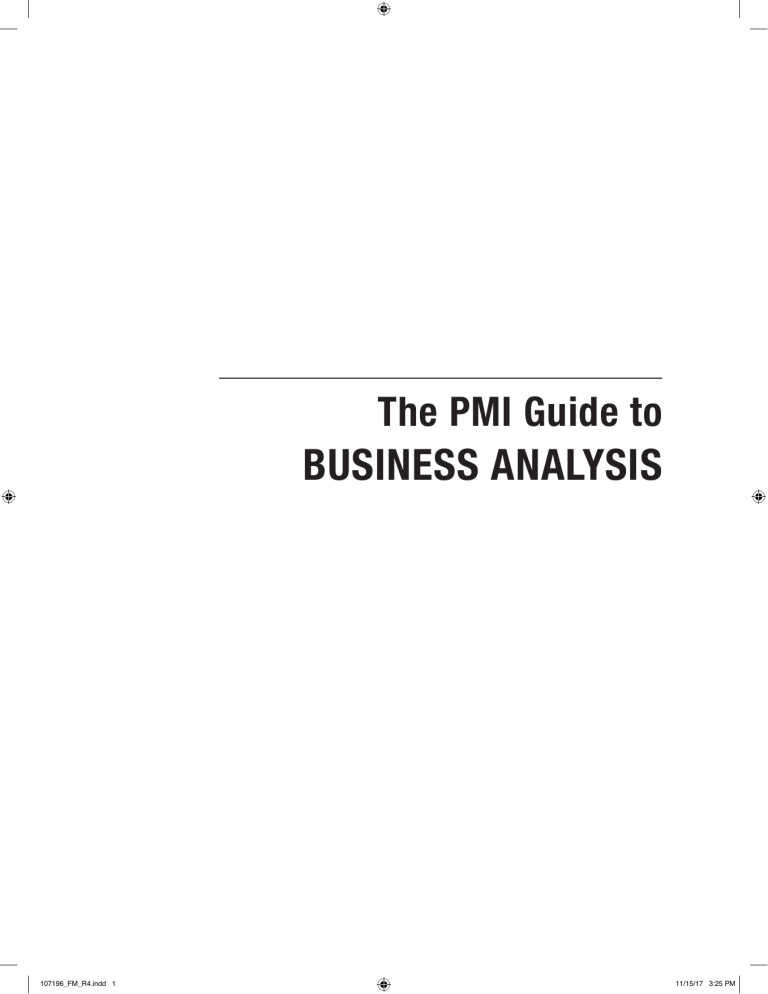 PMI Guide to Business Analysis