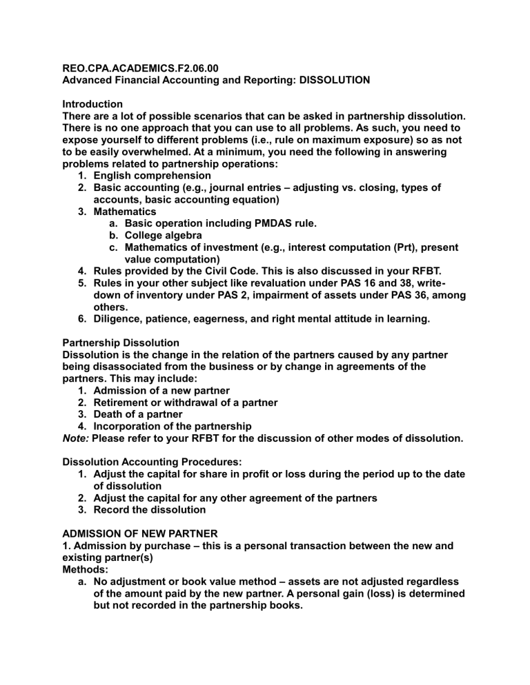 Partnership Dissolution: Advanced Accounting Guide