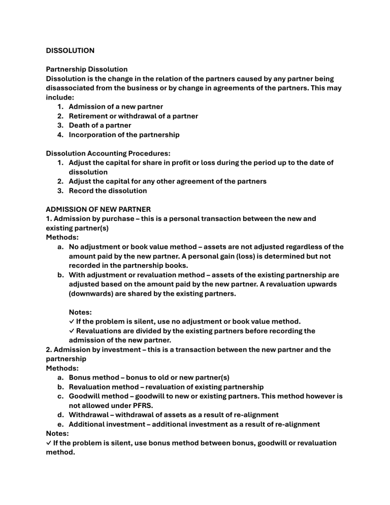 Partnership Dissolution: Accounting Methods & Procedures