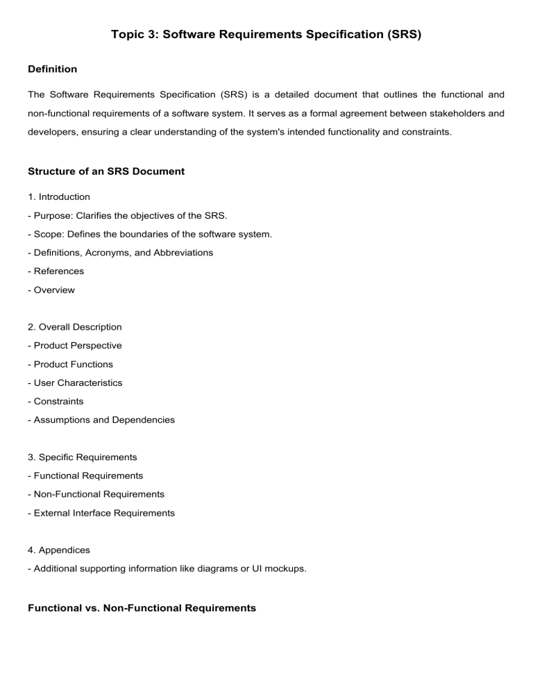 Software Requirements Specification (SRS) Guide