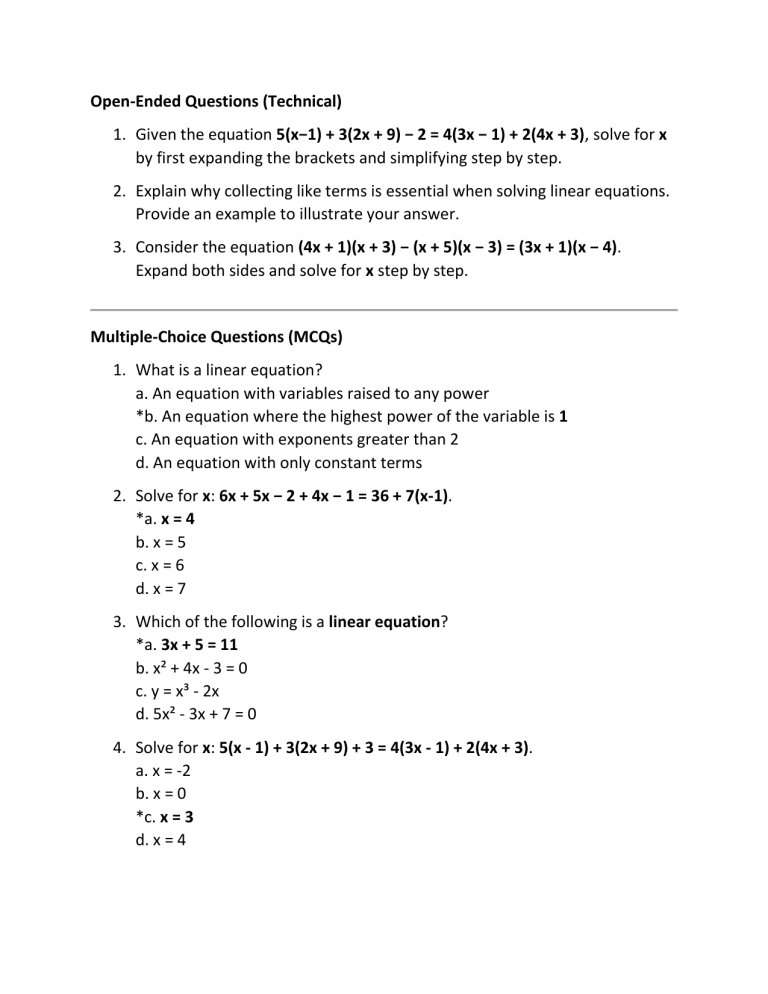 Linear Equations Worksheet: Solve & Simplify