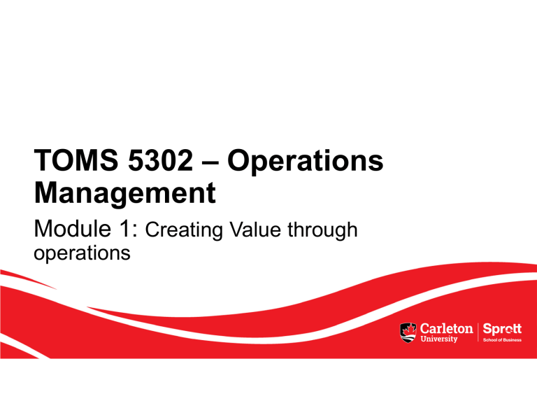 Operations Management: Value Chains & Strategy