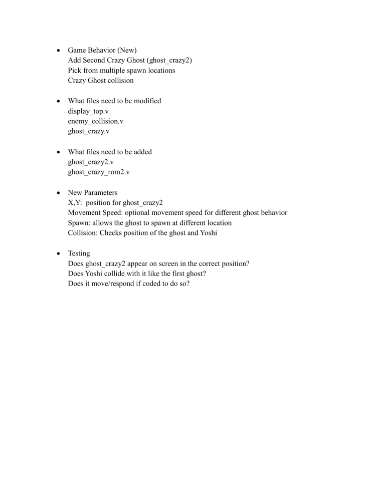 Game Development: Adding a Second Crazy Ghost