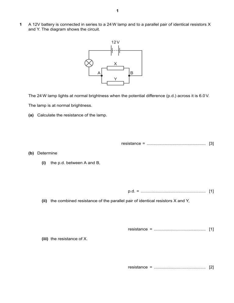 Electrical Circuits Exam Paper - High School Physics