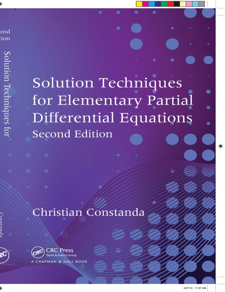 Solution Techniques for Partial Differential Equations
