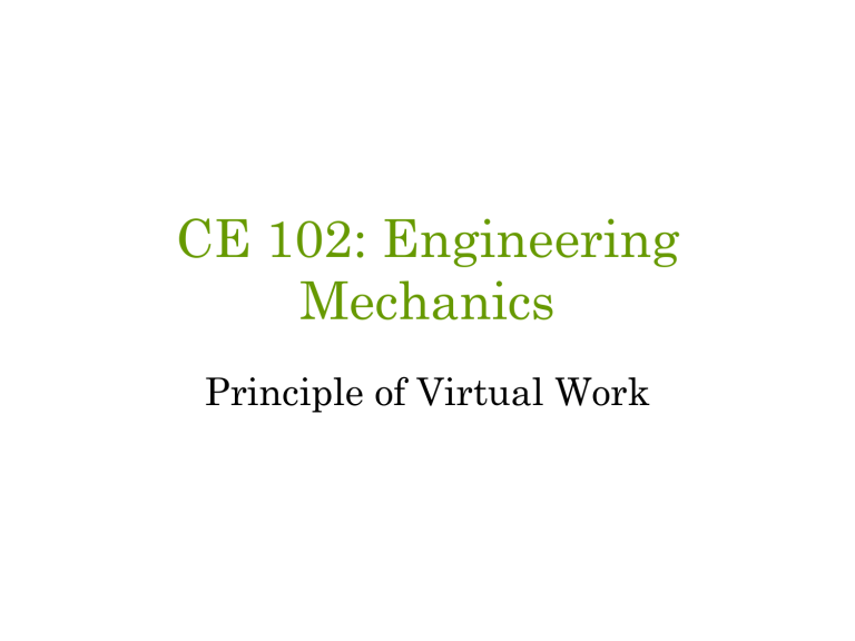 Virtual Work Principle in Engineering Mechanics