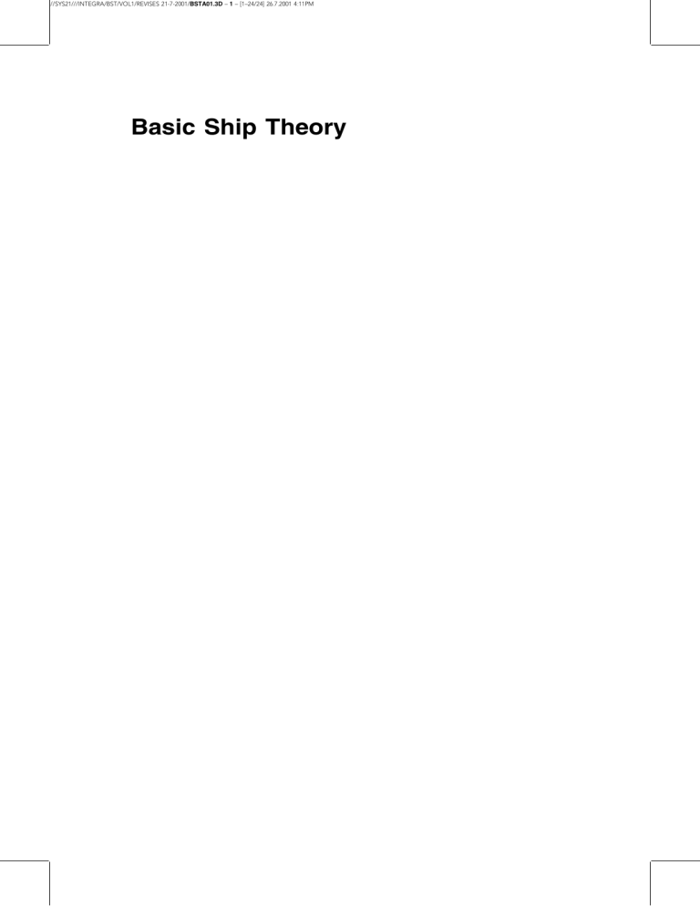 Basic Ship Theory: Hydrostatics & Strength