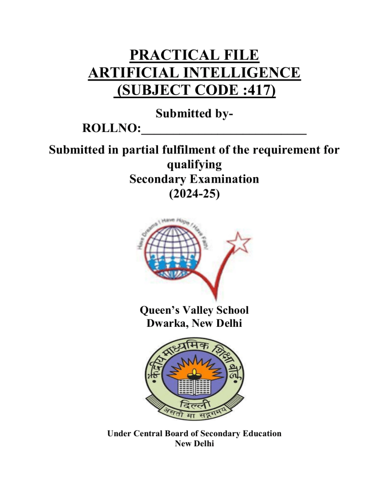 AI Practical File: Python, Data Science, Computer Vision