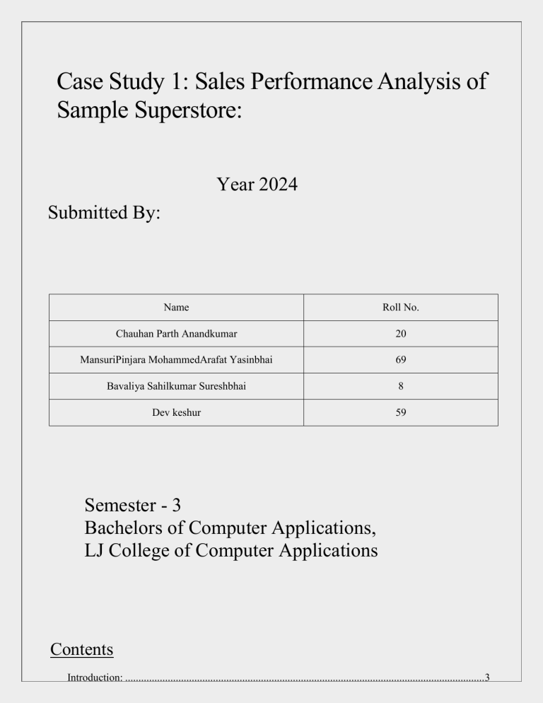 Sample Superstore Sales Performance Analysis Case Study 2024