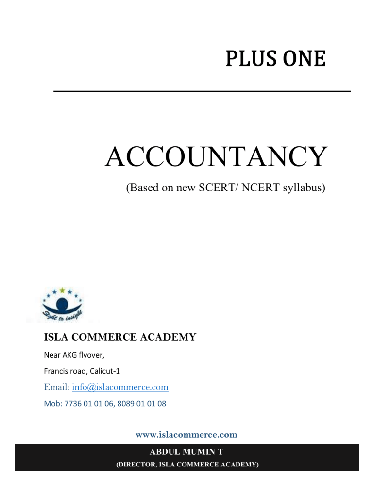 Accountancy Study Material - High School Level