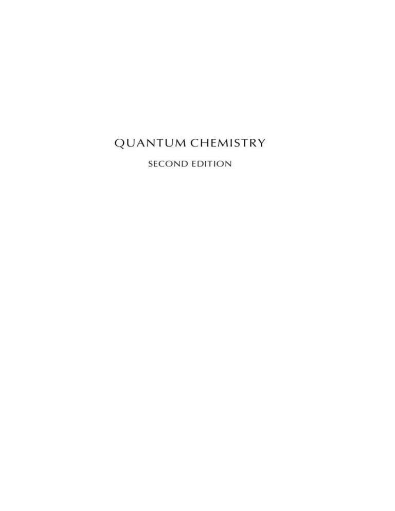 Quantum Chemistry Textbook, 2nd Edition