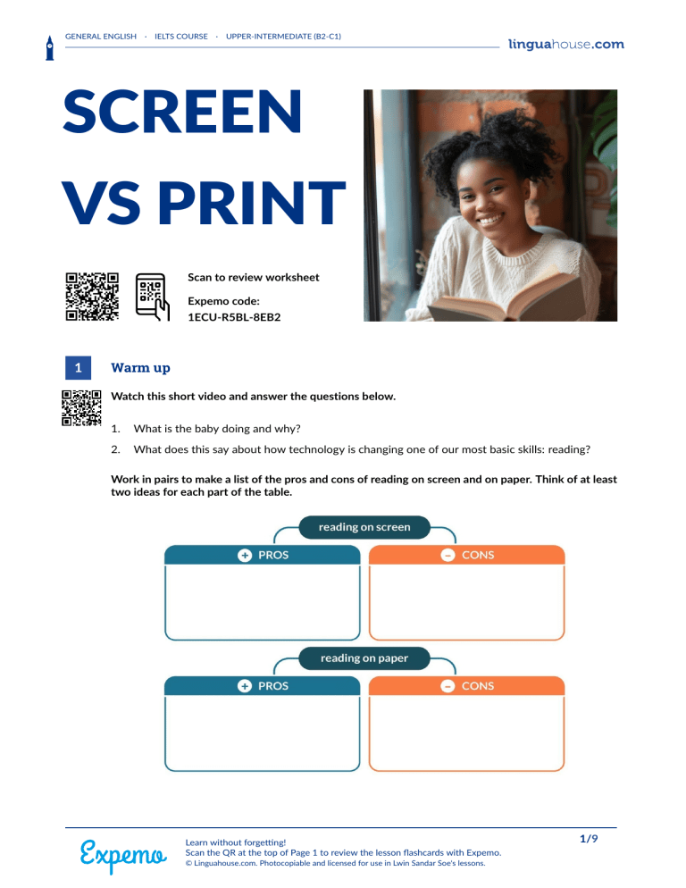 Screen vs Print: IELTS Reading Practice (B2-C1)