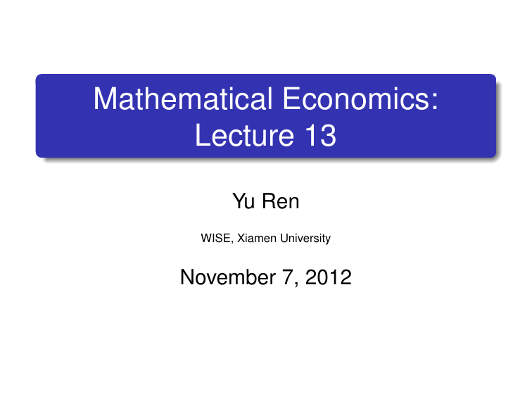 Constrained Optimization in Mathematical Economics