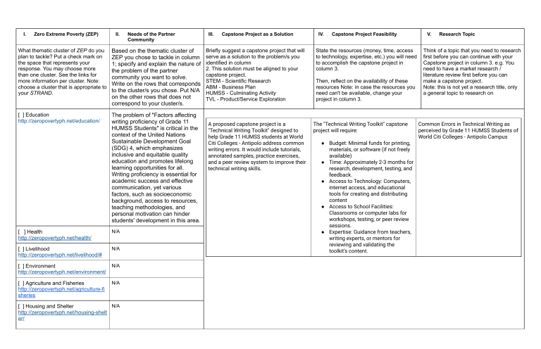Capstone Project Planning: Zero Extreme Poverty (ZEP)