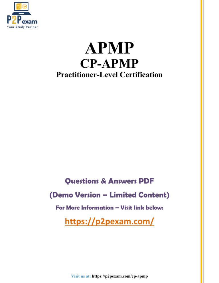 APMP CP-APMP Certification: Questions & Answers (Demo)