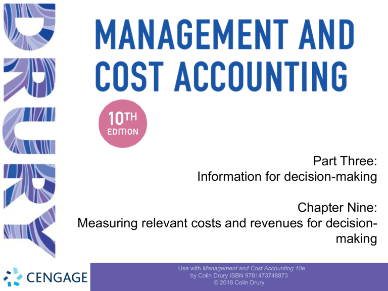 Relevant Costs & Revenues: Decision-Making in Accounting