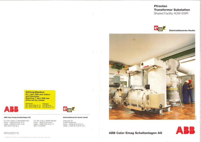 Pfronten Transformer Substation Brochure