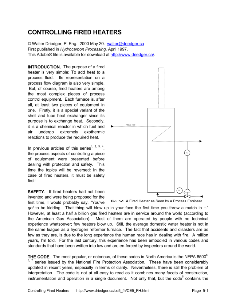 Controlling Fired Heaters: Safety & Instrumentation
