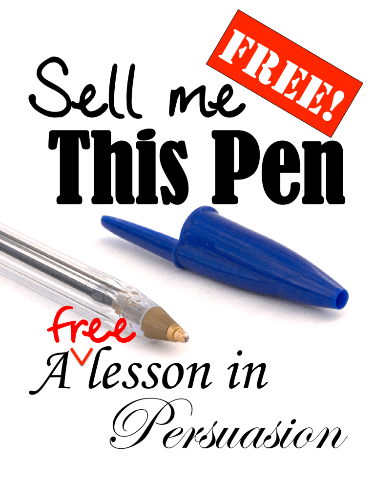 Persuasive Appeals Worksheet: Sell Me This Pen