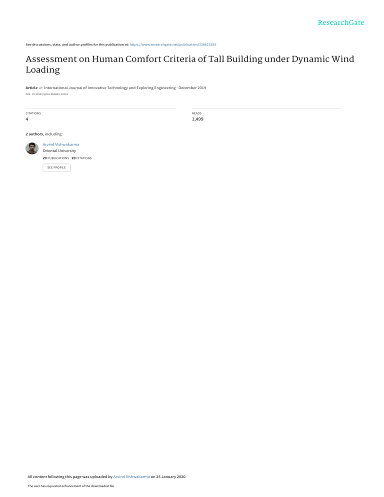 Human Comfort in Tall Buildings Under Wind Loading